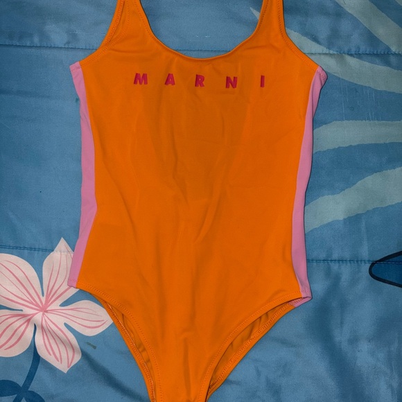 Marni | Swim | Marni Kids Orange And Pink Swimsuit | Poshmark